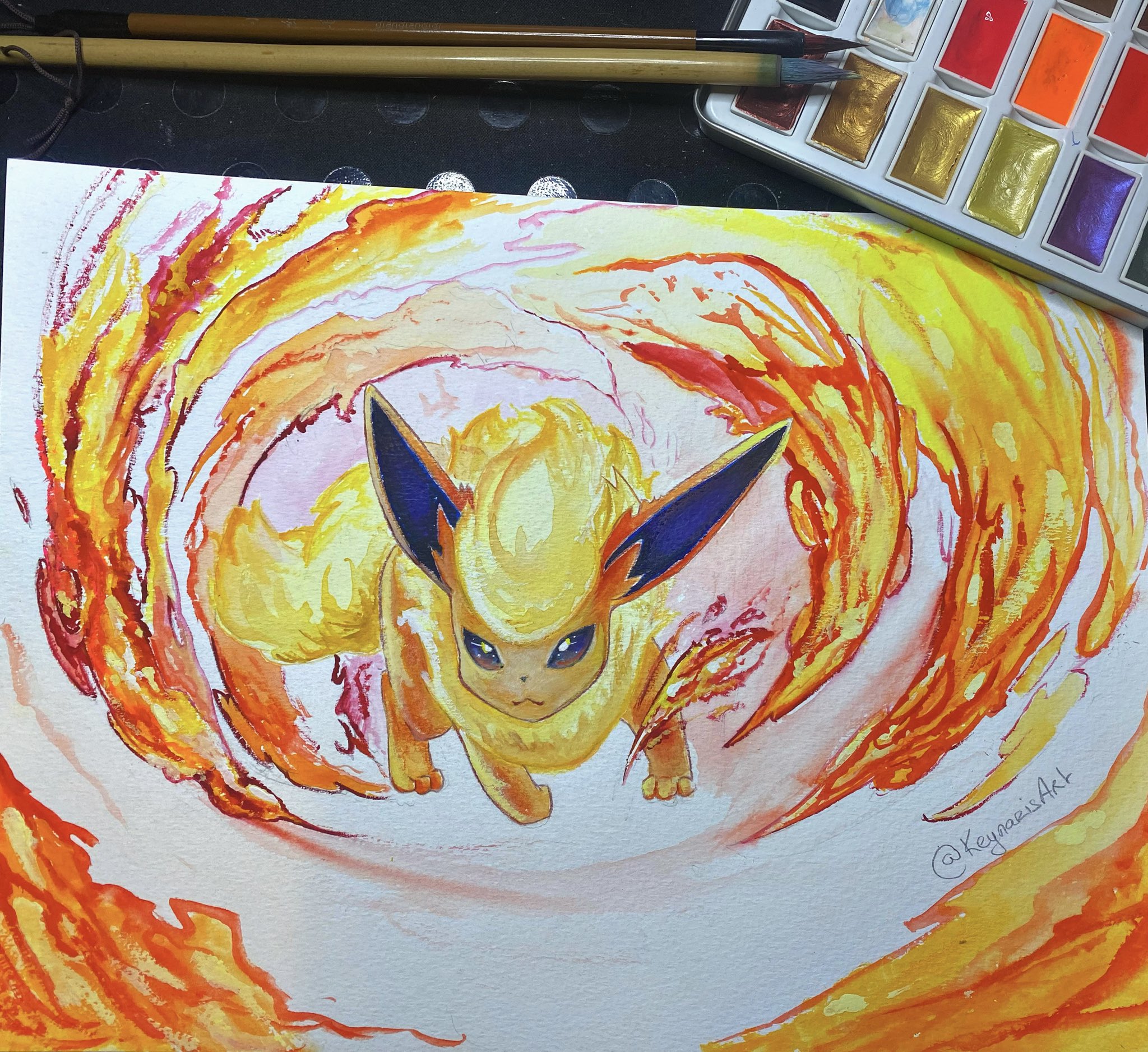 Flareon Pokemon Tattoo Flareon Pokemon Pirate Gamer Art Print