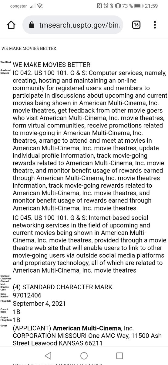 AMC Files for new trademark with detailed information. : r/ApeStockExchange
