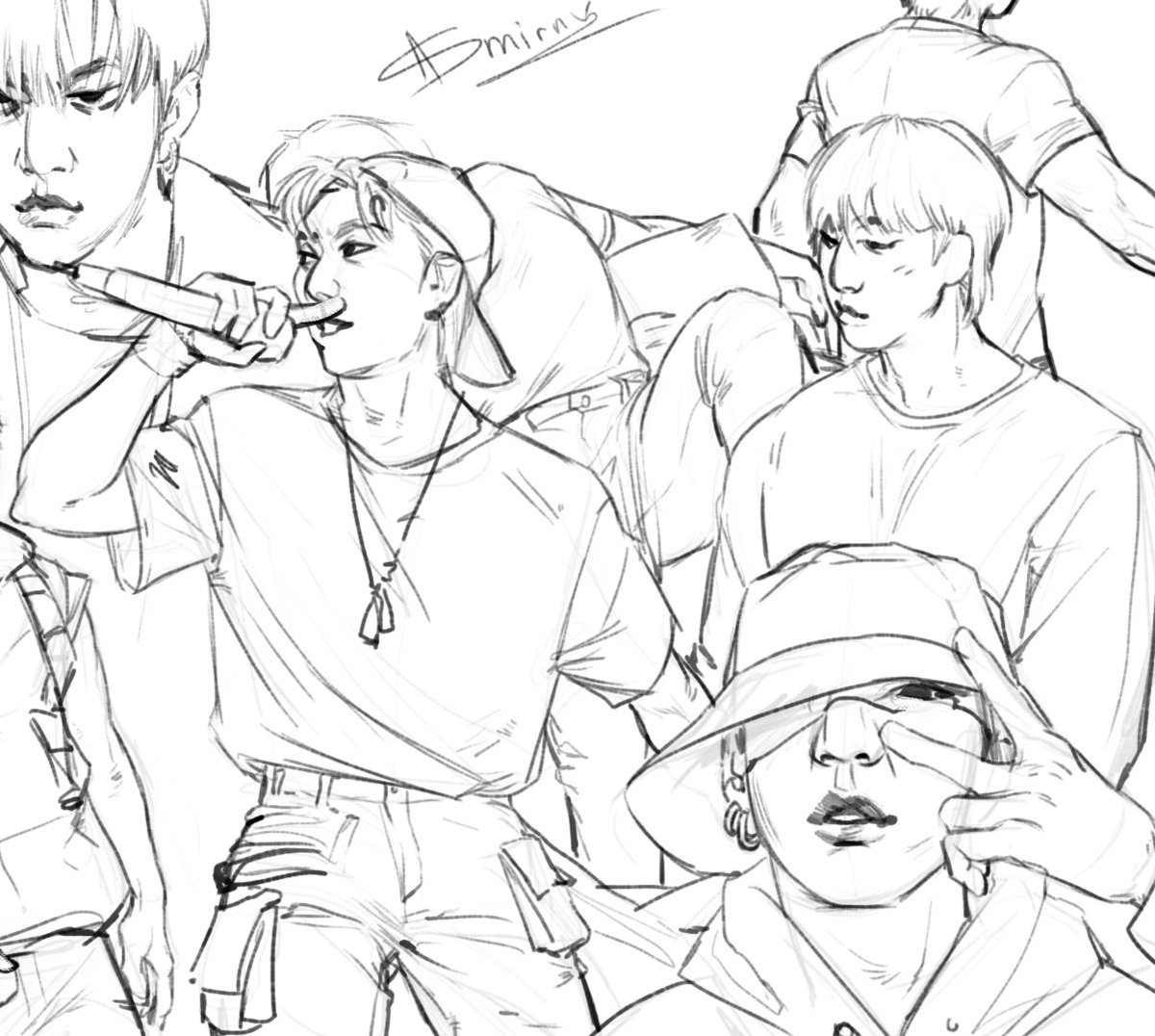 「#Changbin #StrayKids #sketch 🤍🖤 」Smirnyの漫画