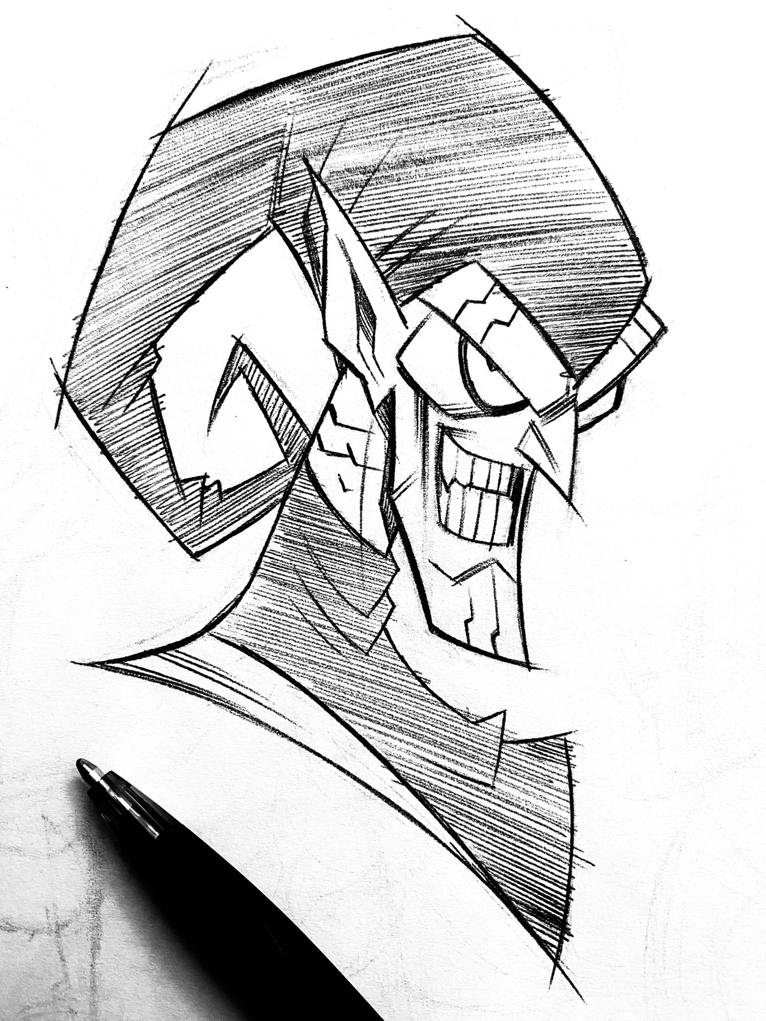 Simple Green Goblin Drawing