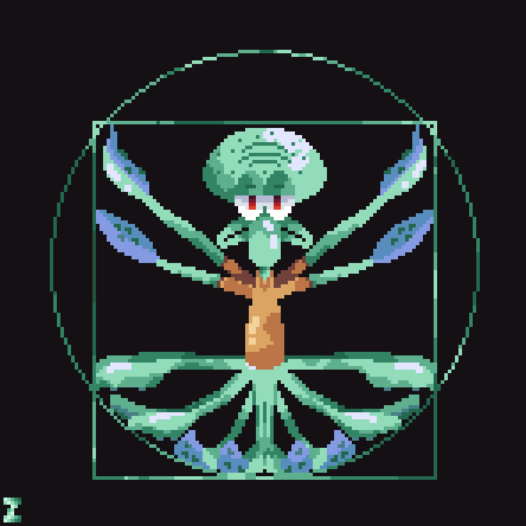 Minecraft Squidward Pixel Art
