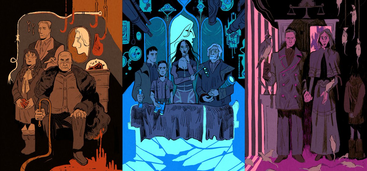 「a shoebox funeral portrait of three fami」|Casper Pham 🩸のイラスト