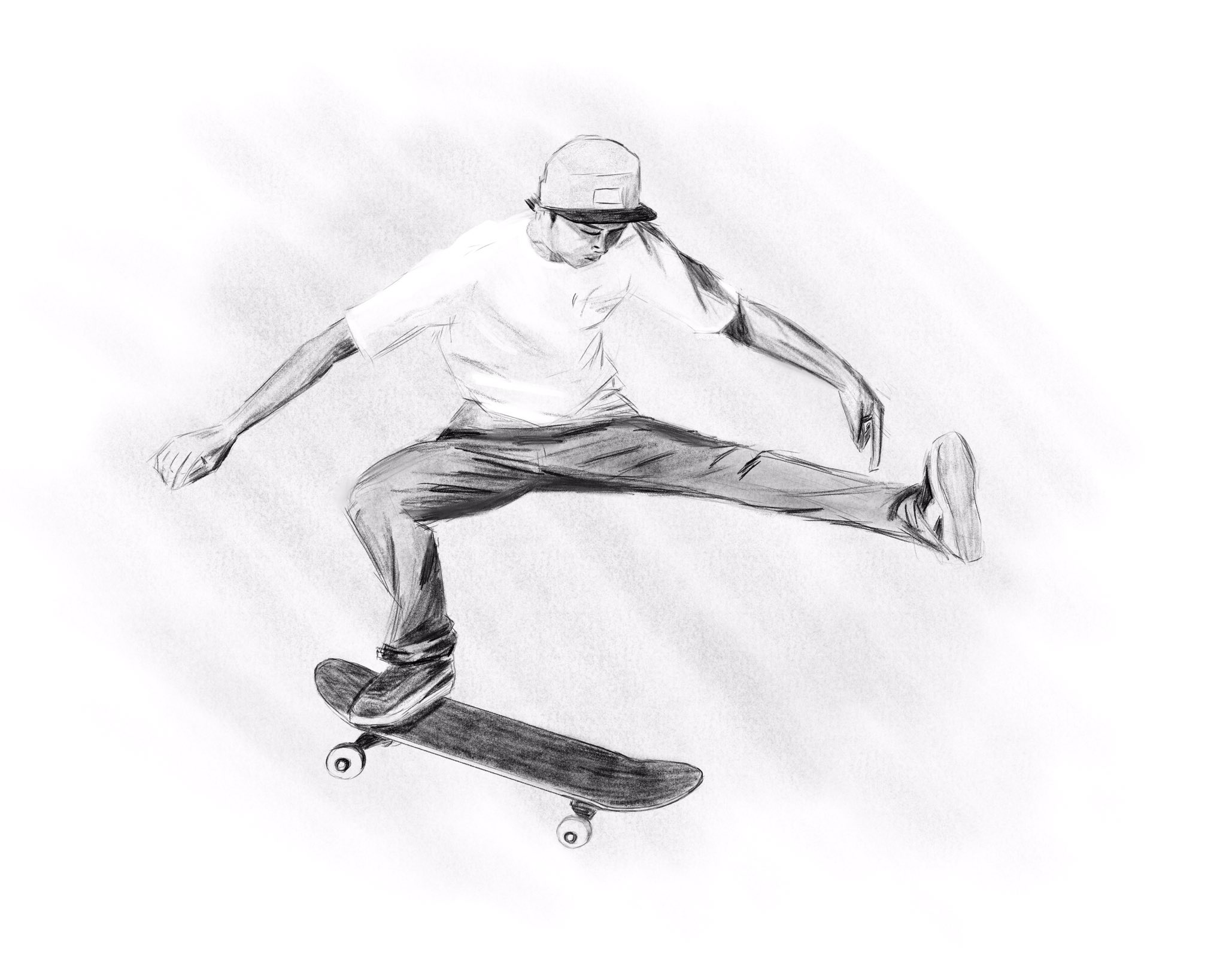 Skateboarder Drawing