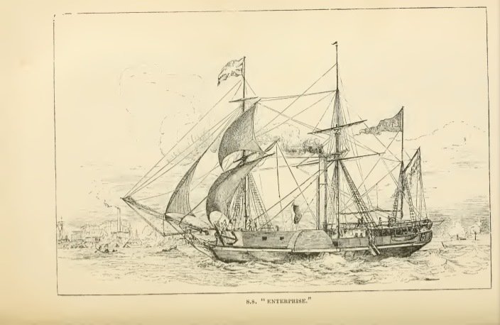 The first ship powered by steam to journey from England to India. The ...