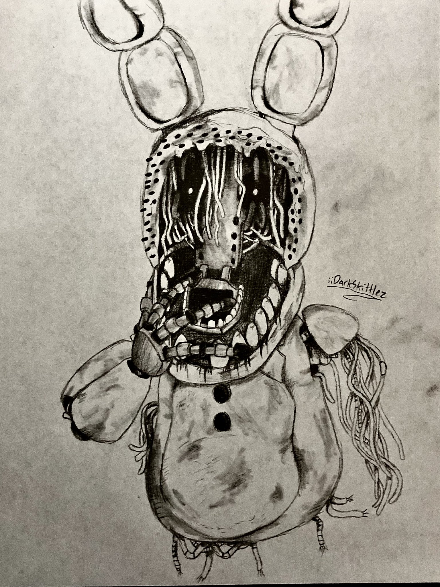 Fnaf 2 Withered Bonnie Drawing