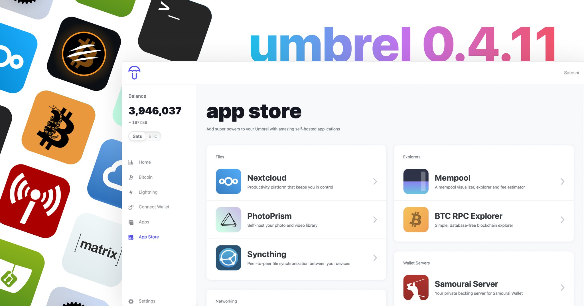Umbrel ☂️ on Twitter: "Umbrel 0.4.11 is now out with 4 brand new apps in the Umbrel App Store ...