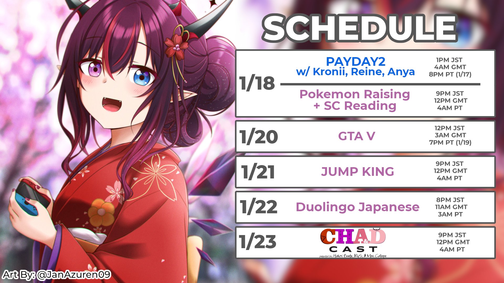 IRyS💎holoEN Anniversary Merch & Album Released! on Twitter: "💎Schedule (JAN18-23)💎 Schedule out ...