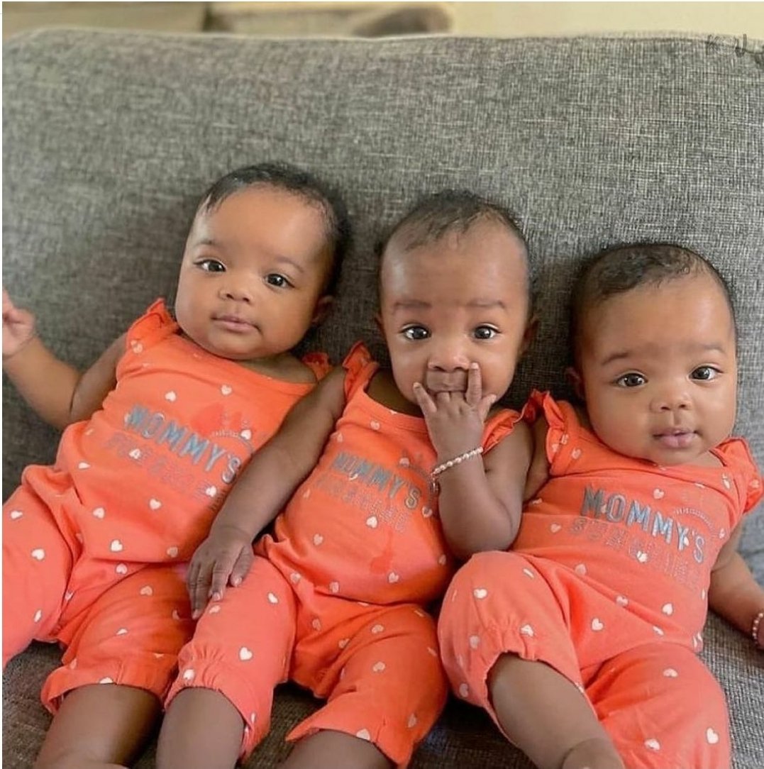 Cute Black Baby Triplets