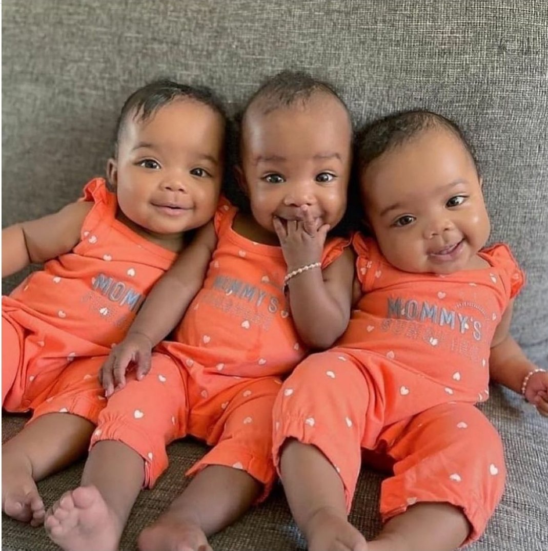 Cute Black Baby Triplets