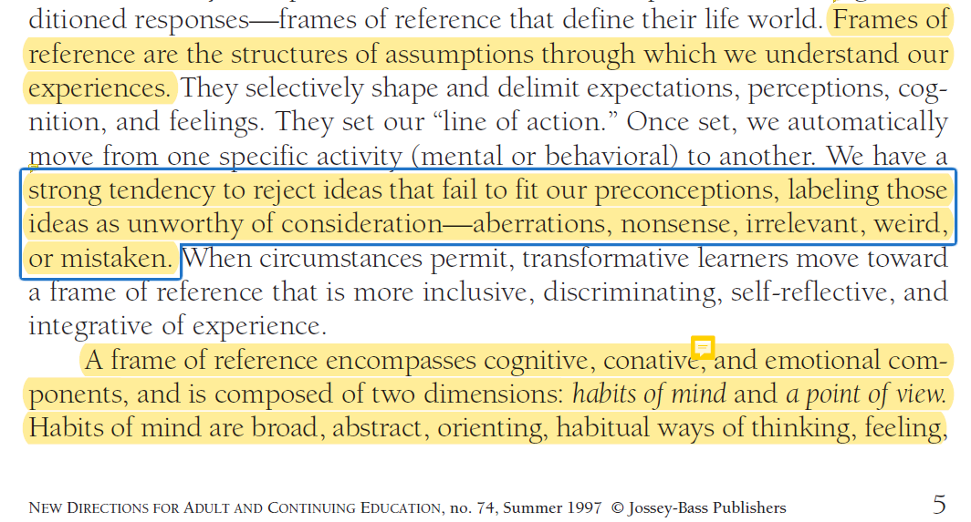 Notes (second edition) on Mezirow’s Transformative learning – Dr Andrew ...