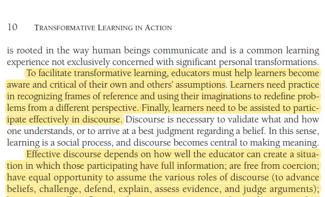 Notes (second edition) on Mezirow’s Transformative learning – Dr Andrew ...