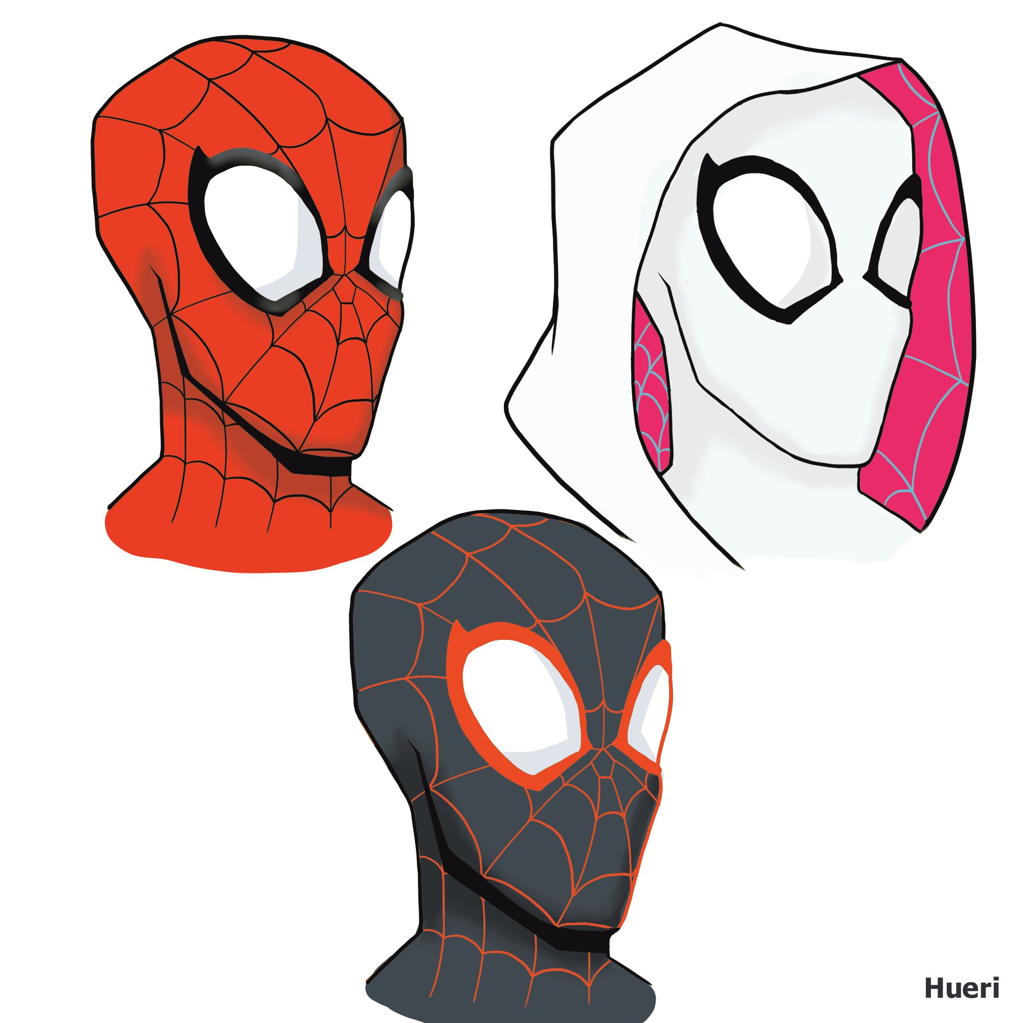 Spider Man Face Drawing