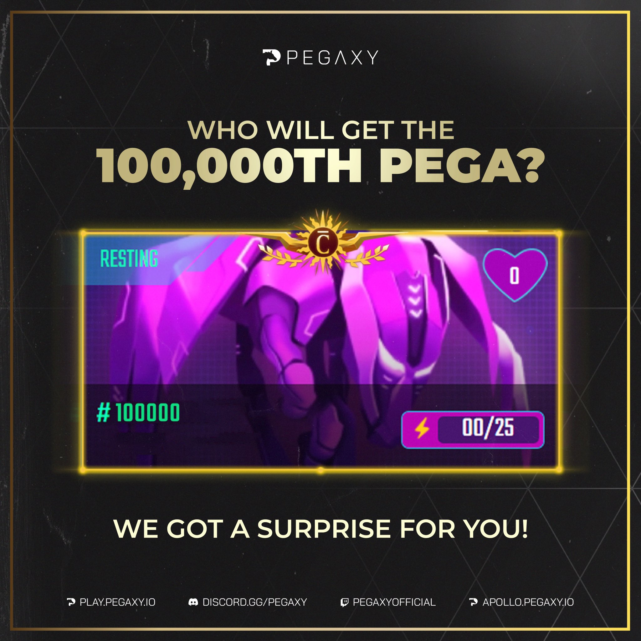 Pegaxy on Twitter: "We have arrived to the 100,000th Pega already! 😮 Whoever the lucky owner is ...