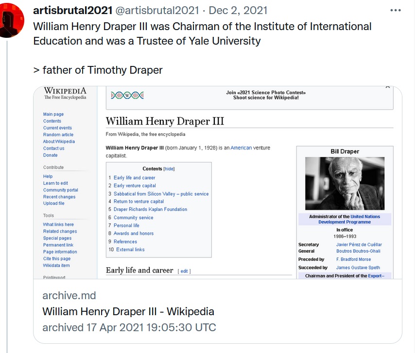 Finally.. someone onto Tim Draper .. much more to come about him ...