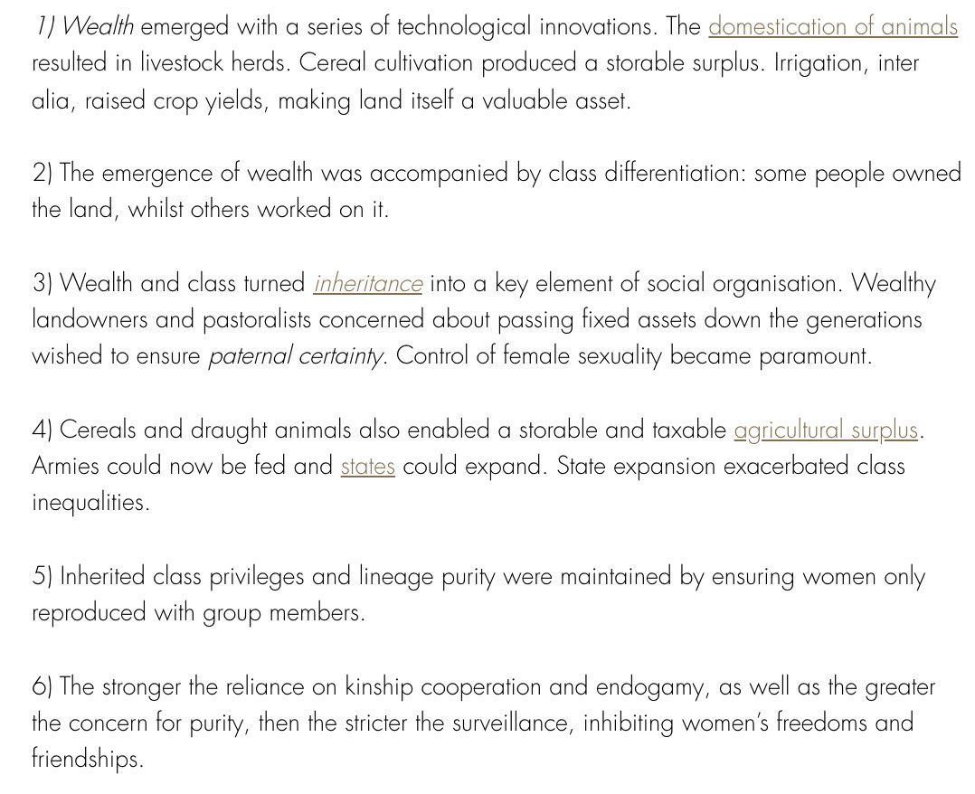 Engels argued that the emergence of private property led to patriarchy ...