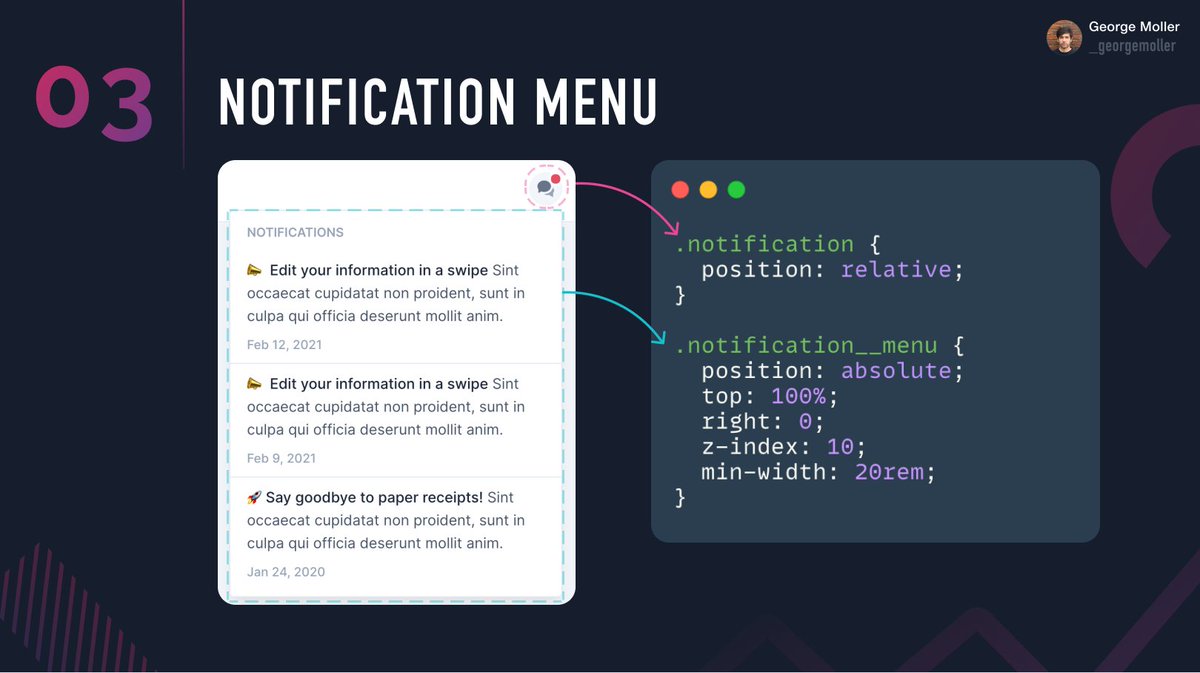 🌟 6 Practical examples of position: absolute in CSS Small thread ...