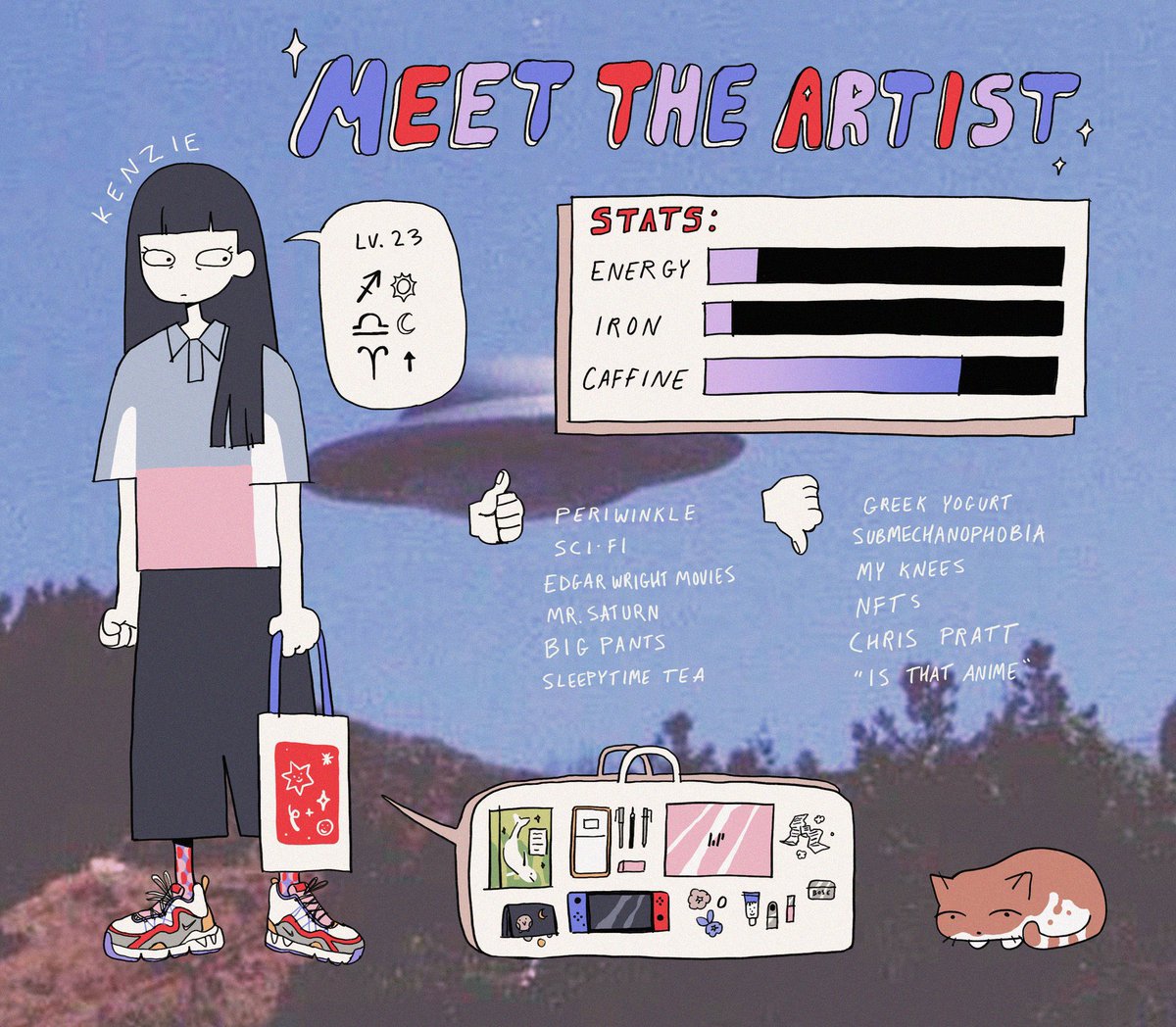 「hi new followers 🌬I'm kenzie and I'm a 」|kenzieのイラスト