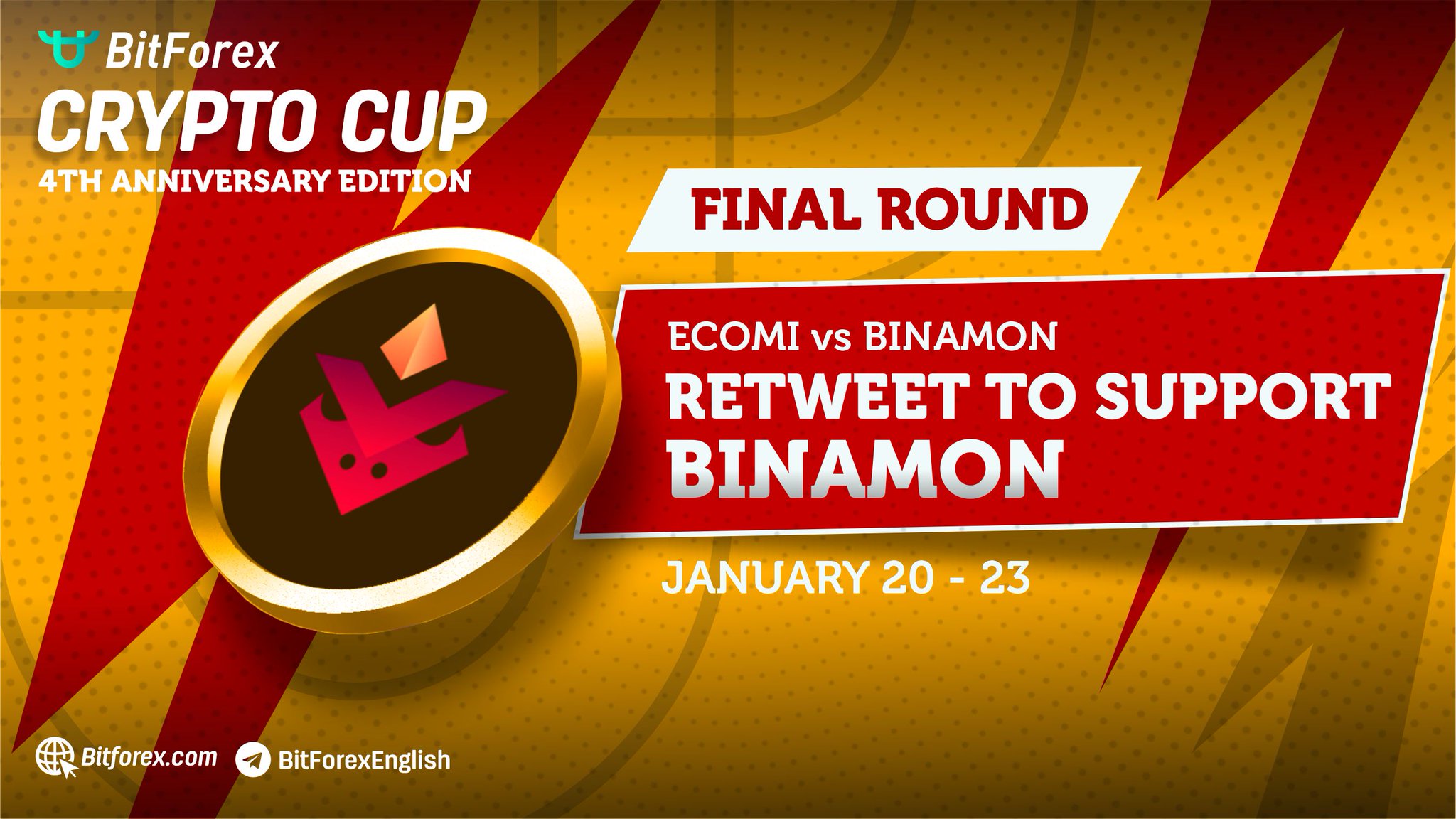 BitForex on Twitter: "😃The finals - ECOMI vs BINAMON If you support #BINAMON retweet this post ...