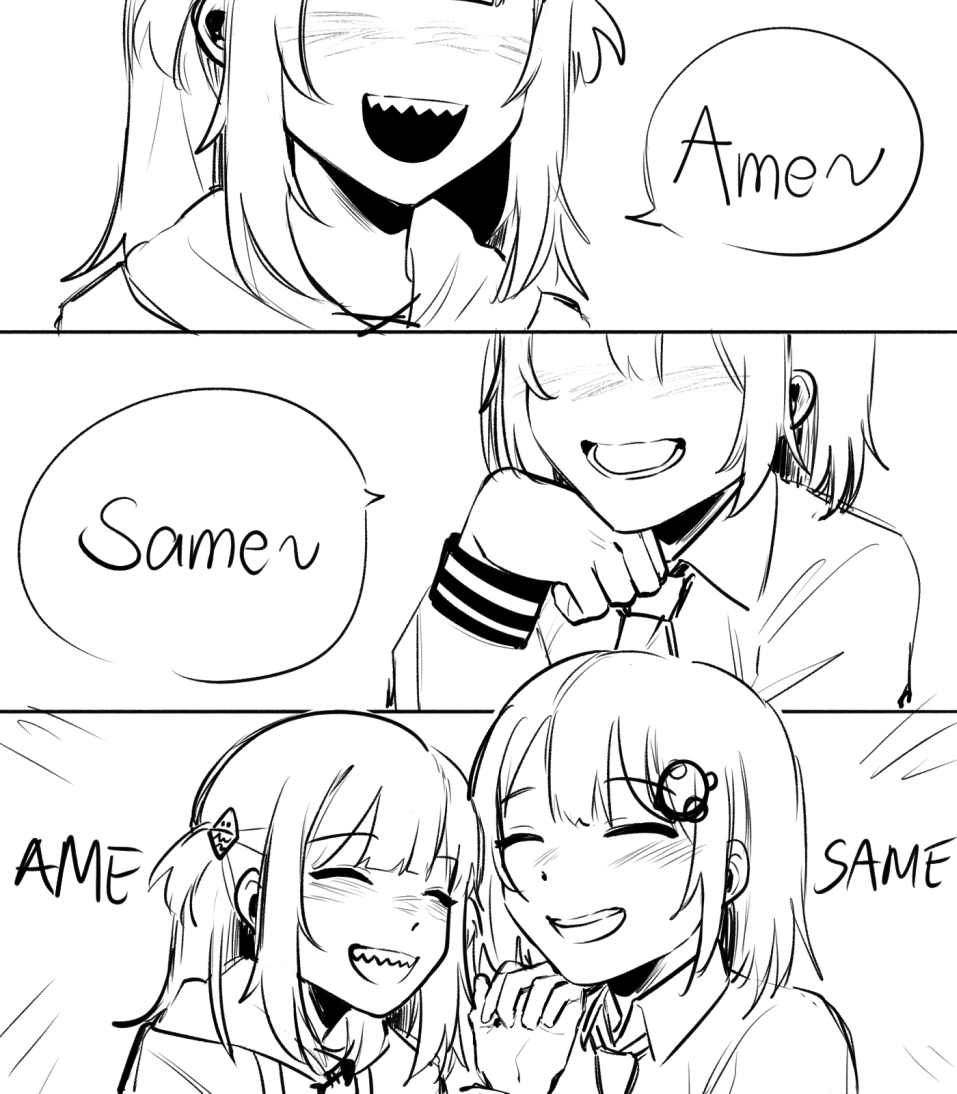 「i dont think i can finish the colored but amsm family 💛💙 」Mittsu 🦈の漫画
