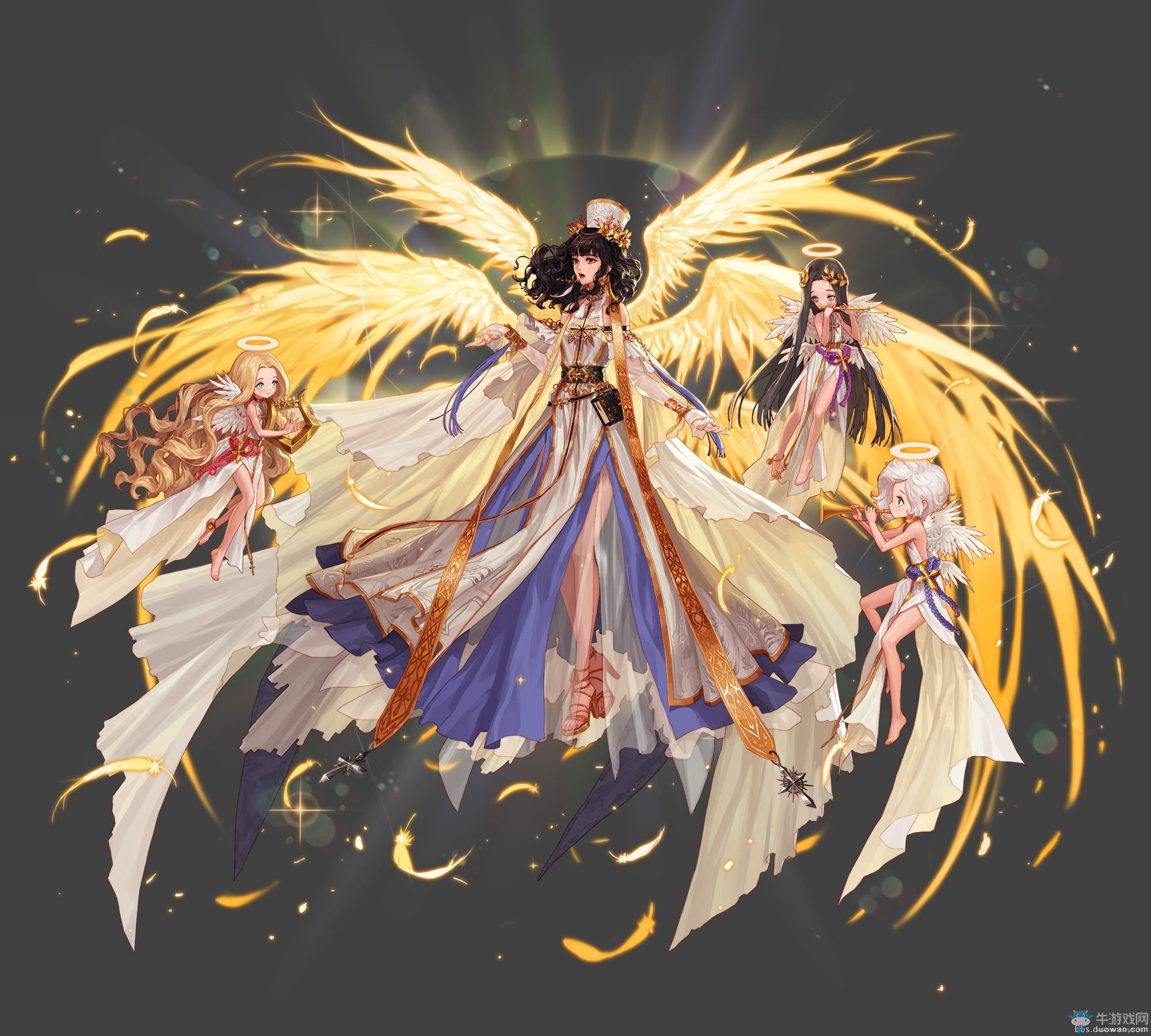Six Winged Seraphim Angels