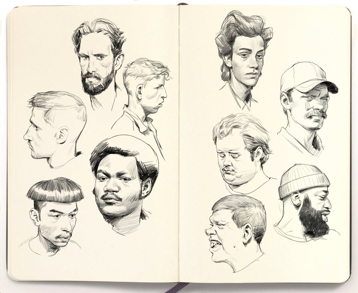 「head practice. you might have problems drawing an ear from i」Jens ...