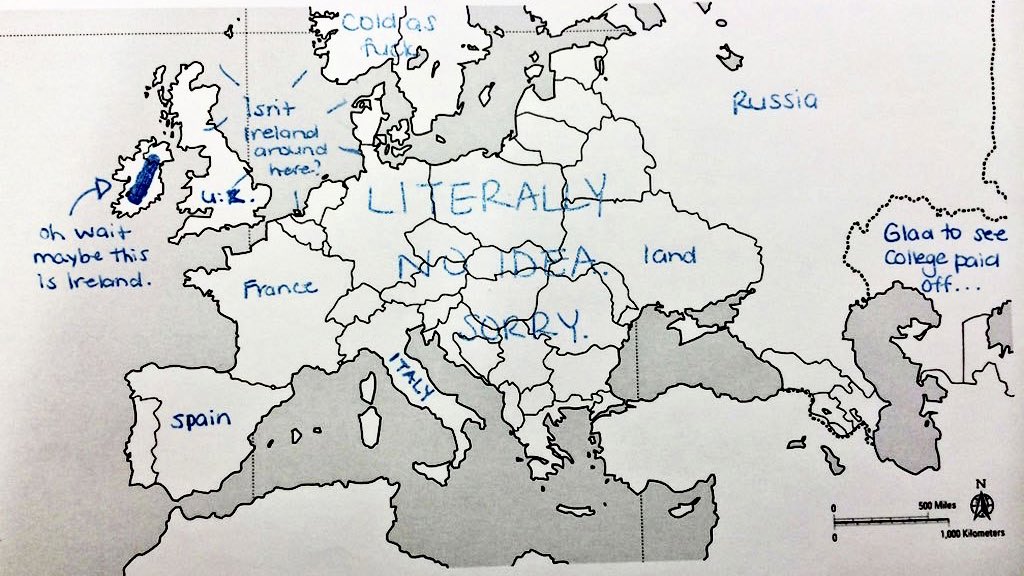 Map Of Europe Fill In