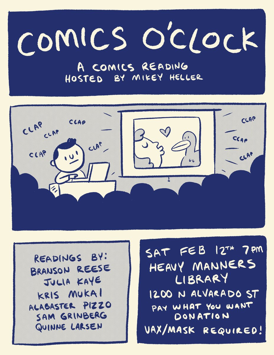 「I'm hosting a fun comics reading show at Heavy Manners Libra」Mikey ...