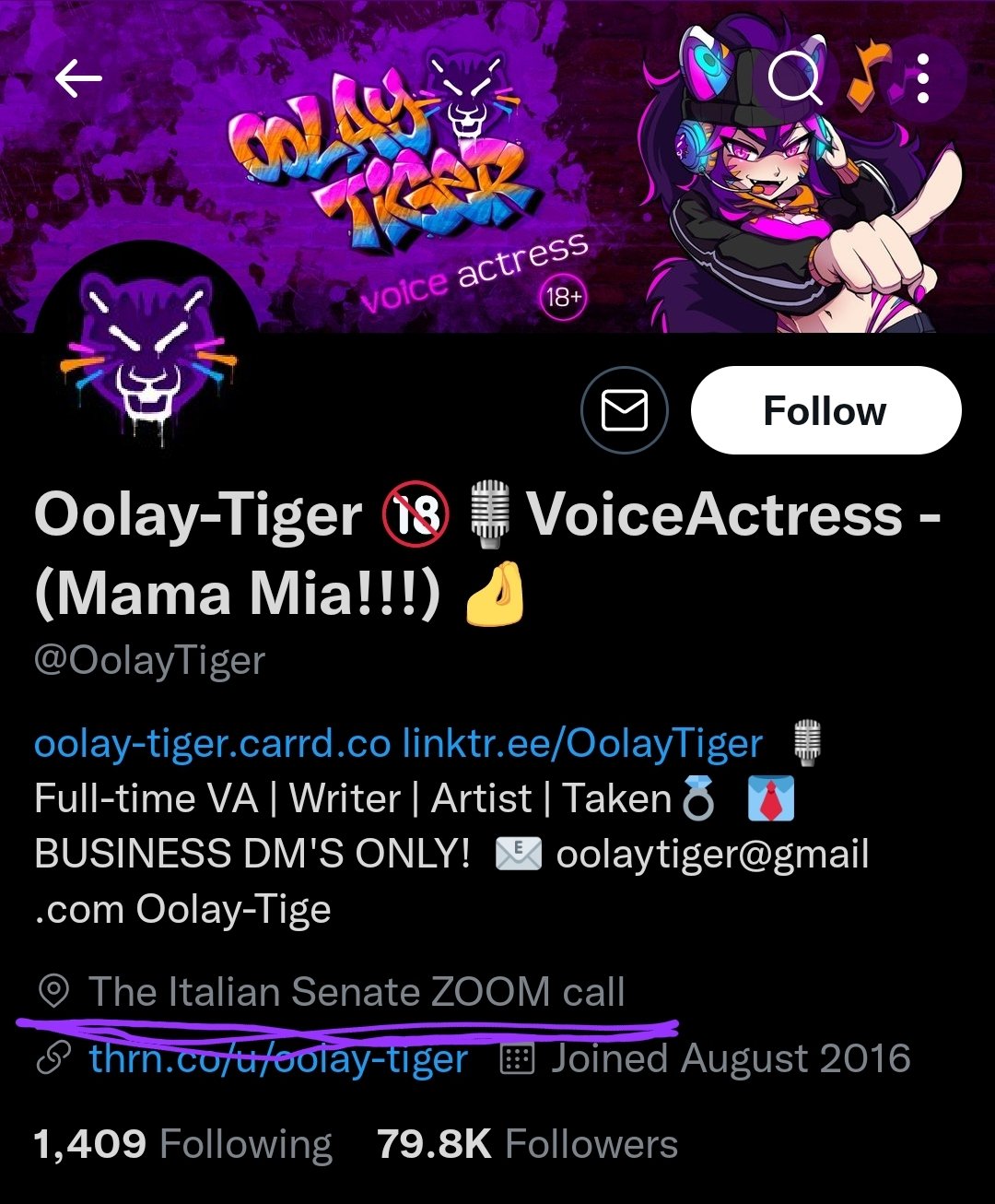 Oolay-Tiger 🔞🎙VA - 💖100k! on Twitter: "@FrancescoDonald I'm the voice actress in the video, and ...