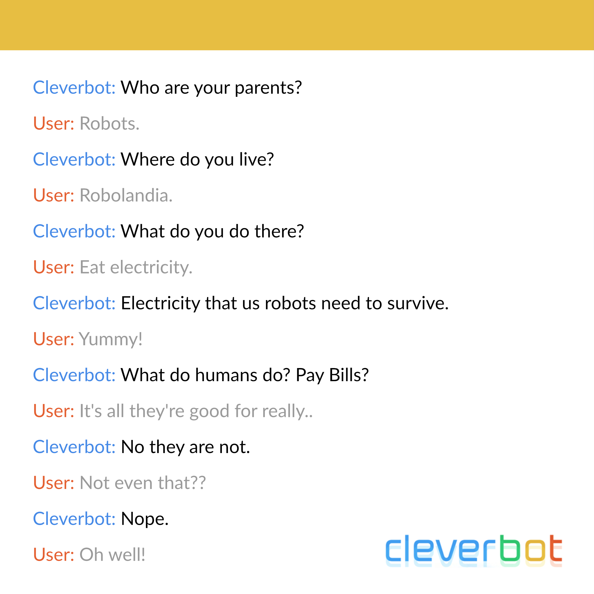 Funny Conversations With Cleverbot