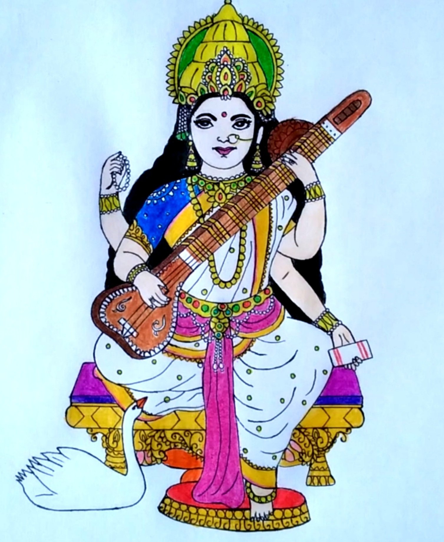 Saraswati Drawing Colour