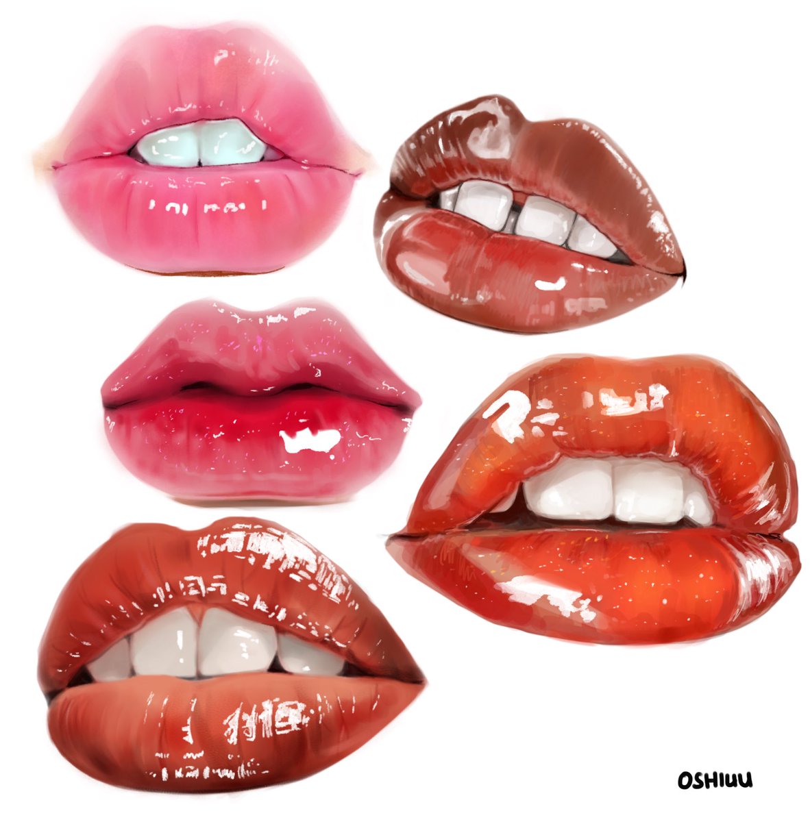 「10-30 mins glossy lips practice 」|Osh 🎀 Comms openのイラスト