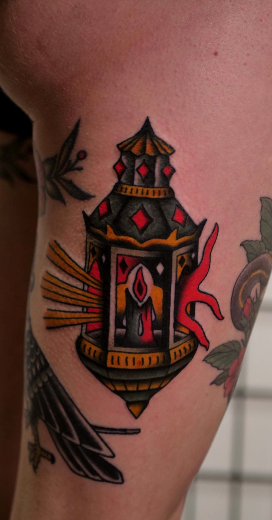 Traditional Lamp Tattoo
