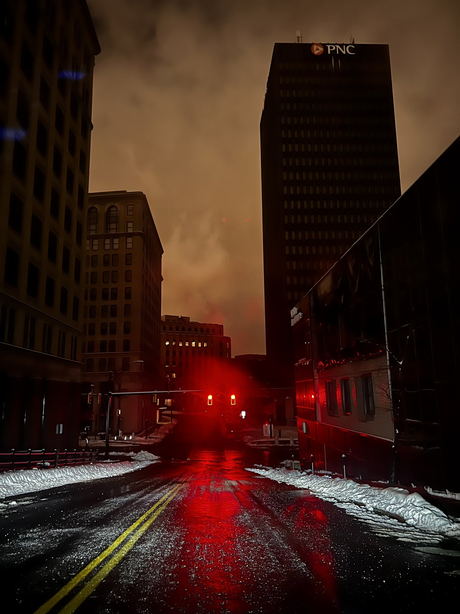 Downtown Akron At Night