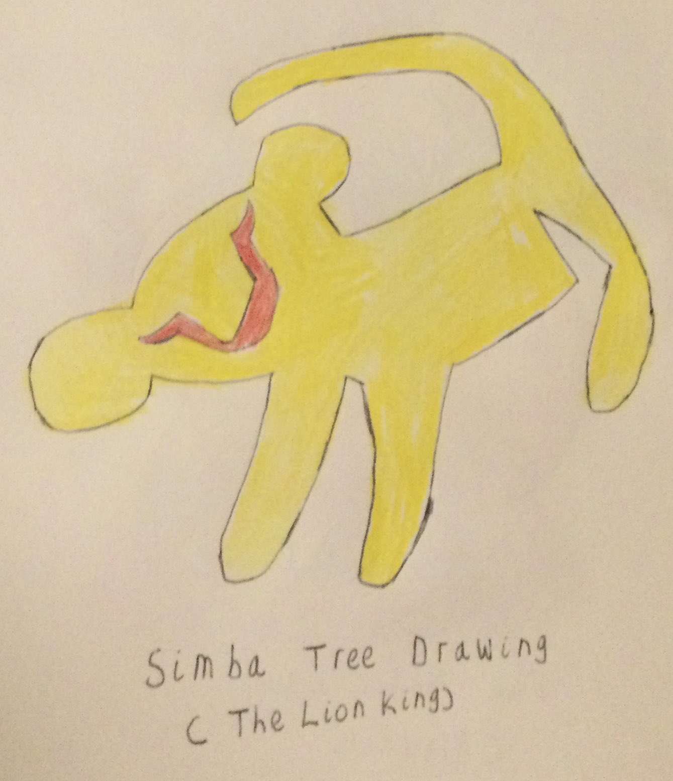 Simba Drawing On Tree