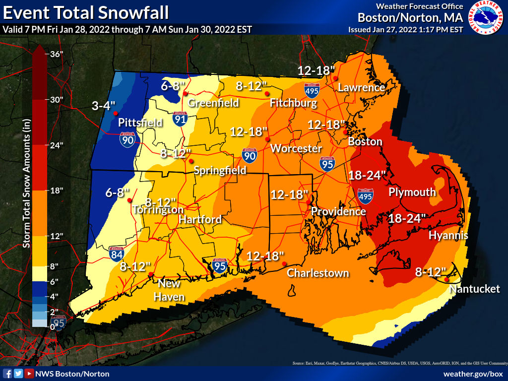 Boston Snow Totals