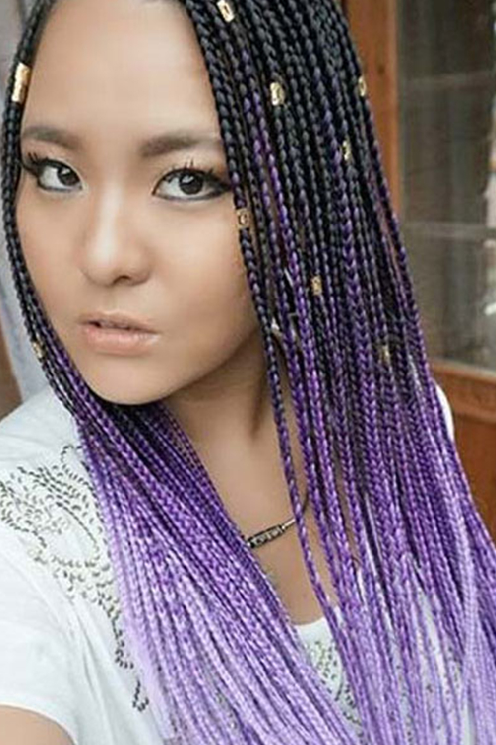 Box Braids With Purple