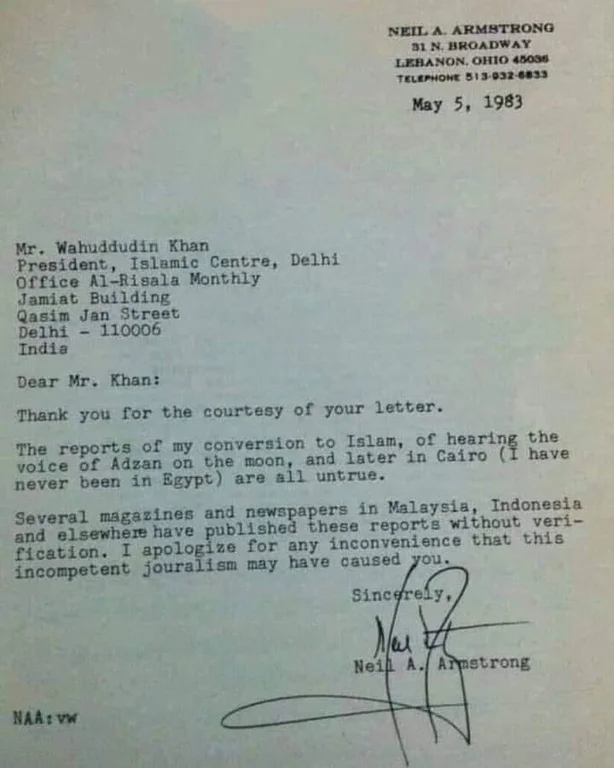 Neil Armstrong Letter