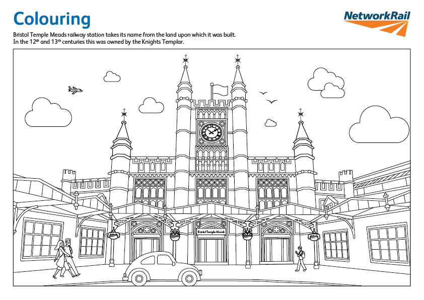 Railway Station Colouring Page
