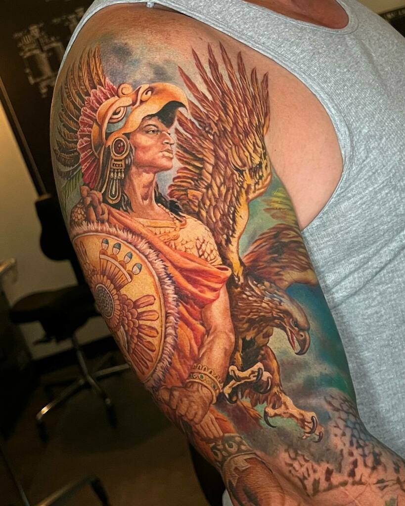 Eagle Aztec Warrior Tattoos
