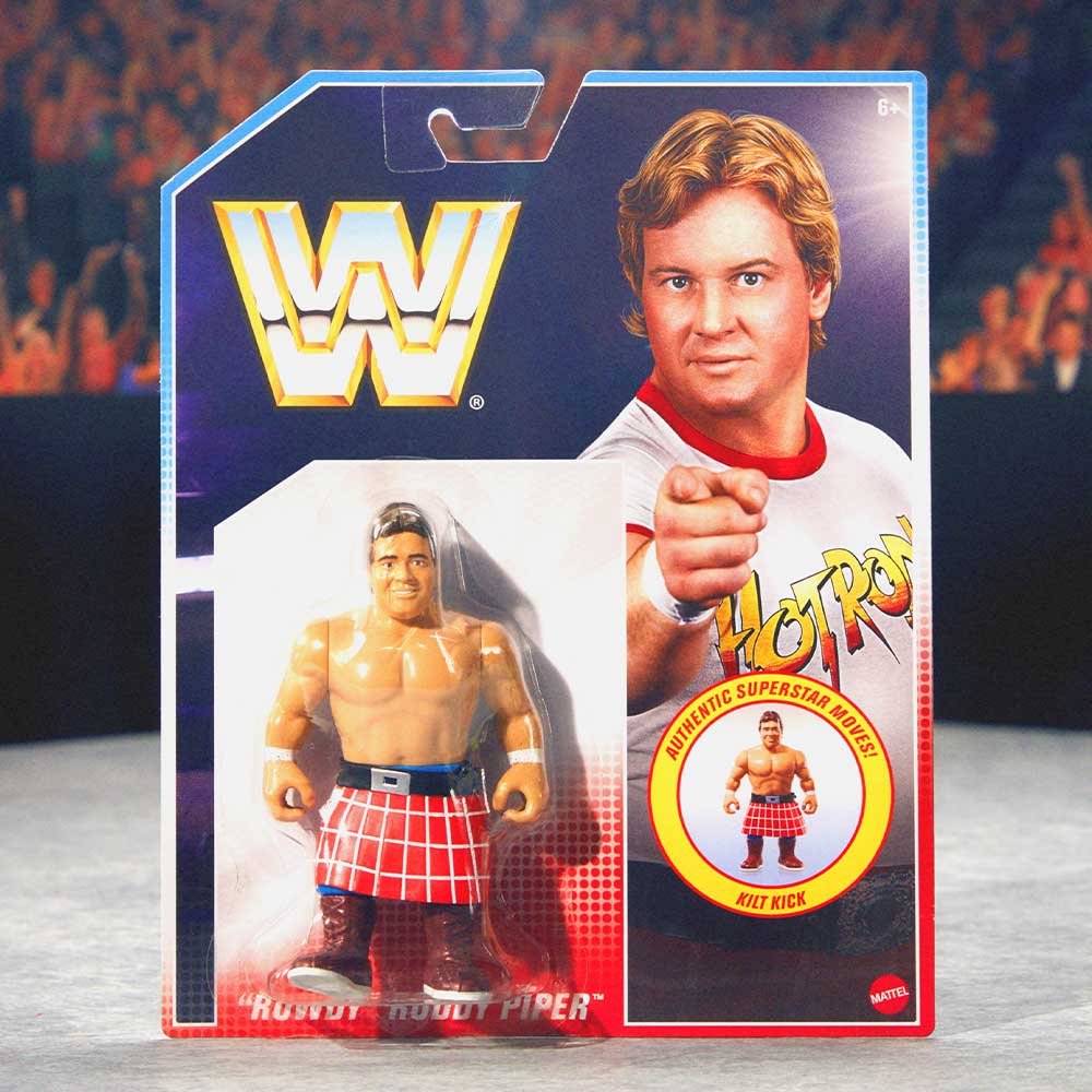 Mattel WWE OFFICIAL RETRO 4-Pack Mean Gene, Rowdy Roddy Piper, Mr. T ...