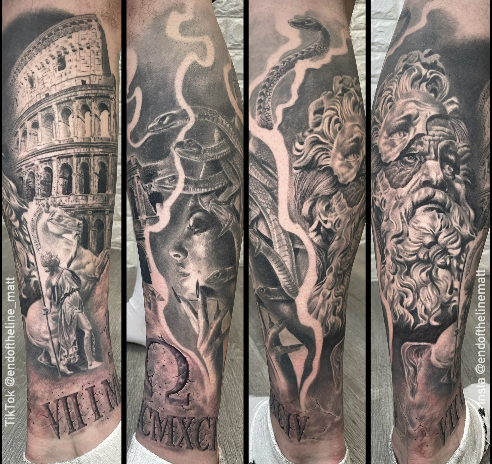 Greek Mythology Half Sleeve Tattoos