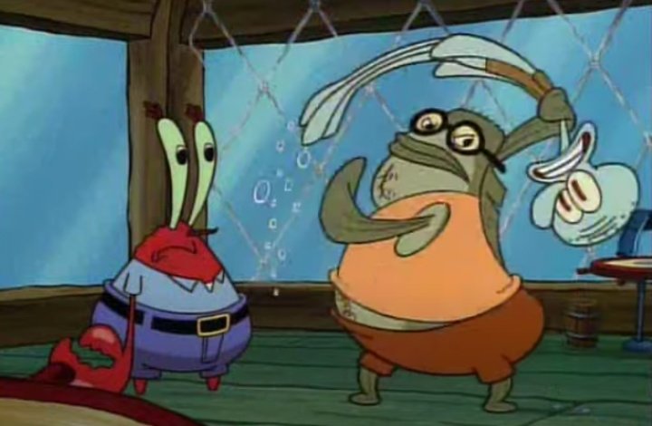 Bubble Bass Throws Squidward