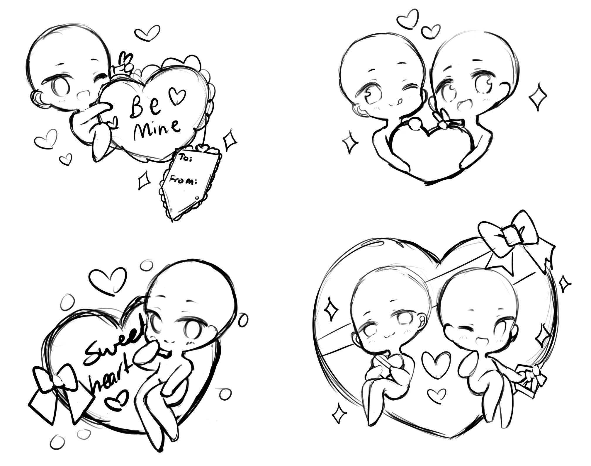 Anime Chibi Couple Base