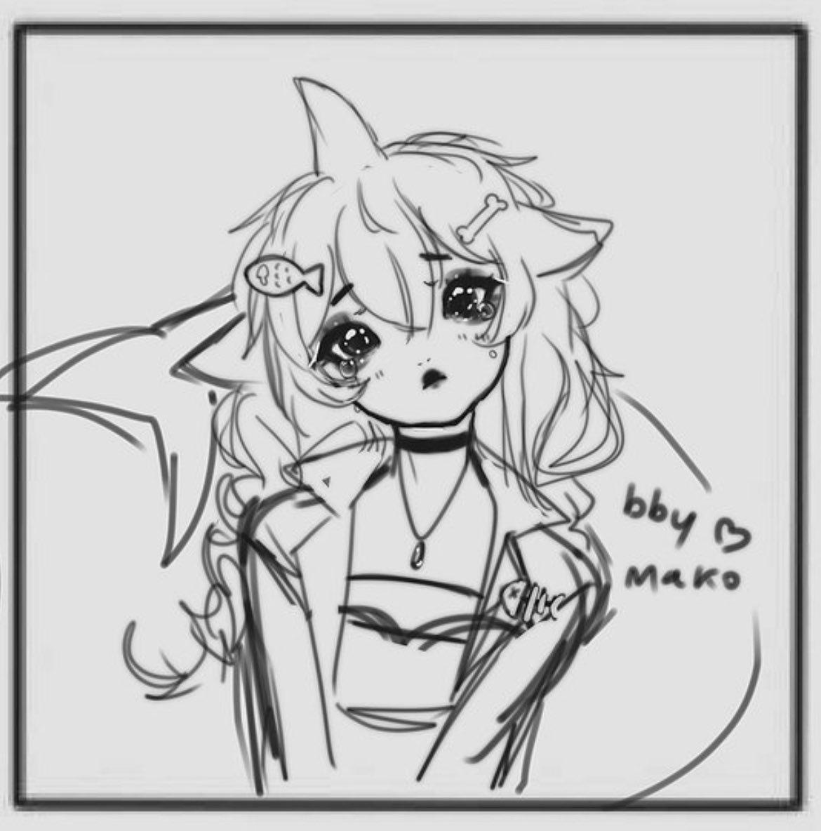 「im gonna remake this w my new model 」🦈🦴 mako sameshima ! / 鮫島メイコの漫画