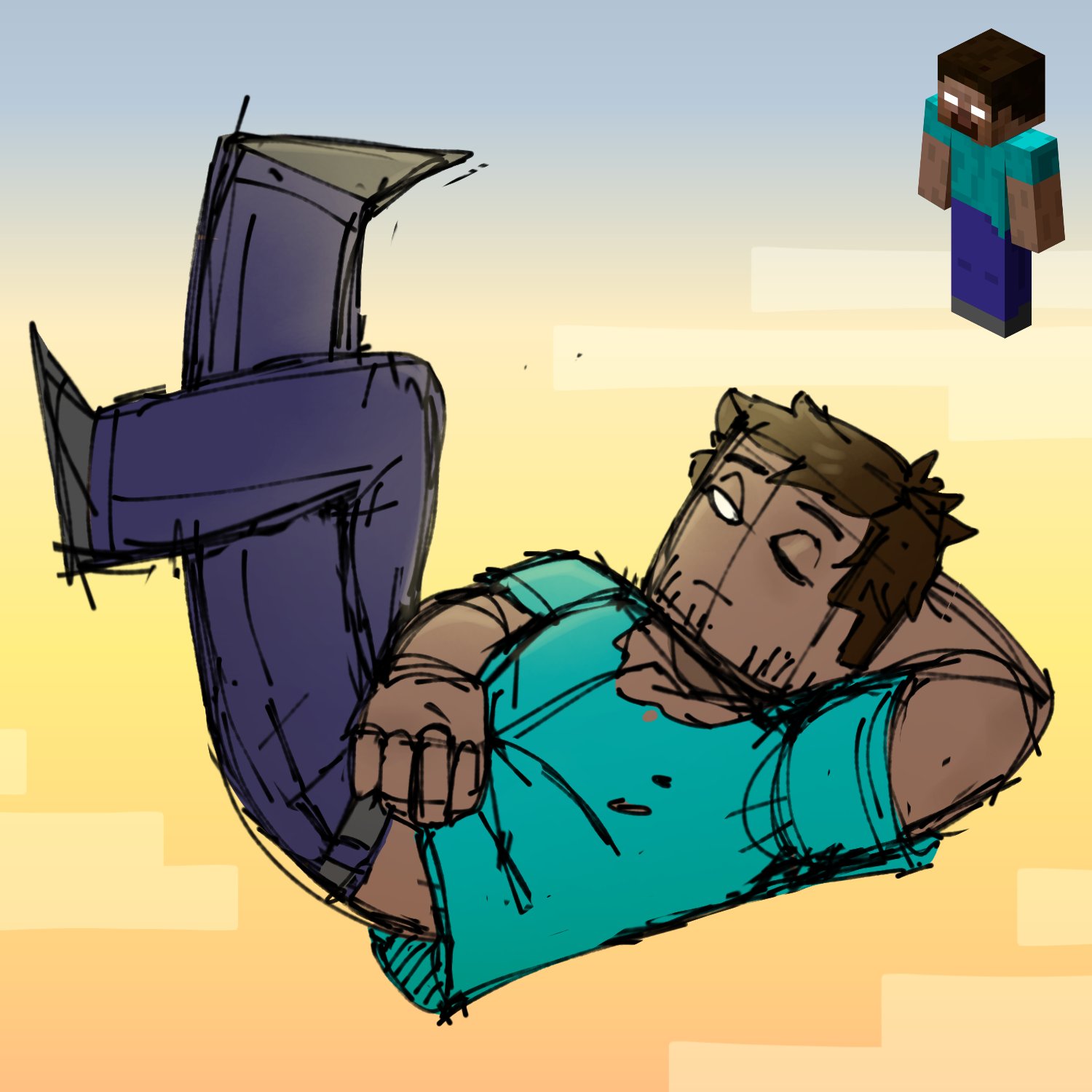 Minecraft Drawings Herobrine Step By Step