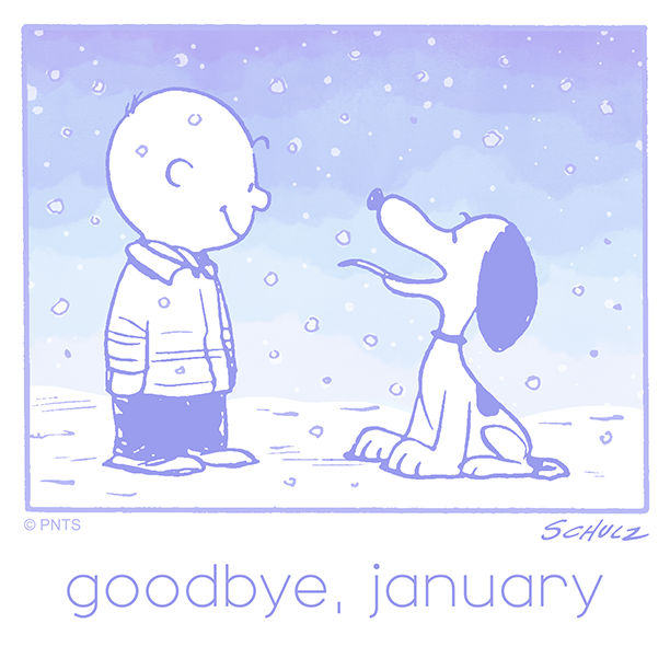 Goodbye January Snoopy Goodbye January From Charlie Brown Hugs Snoopy