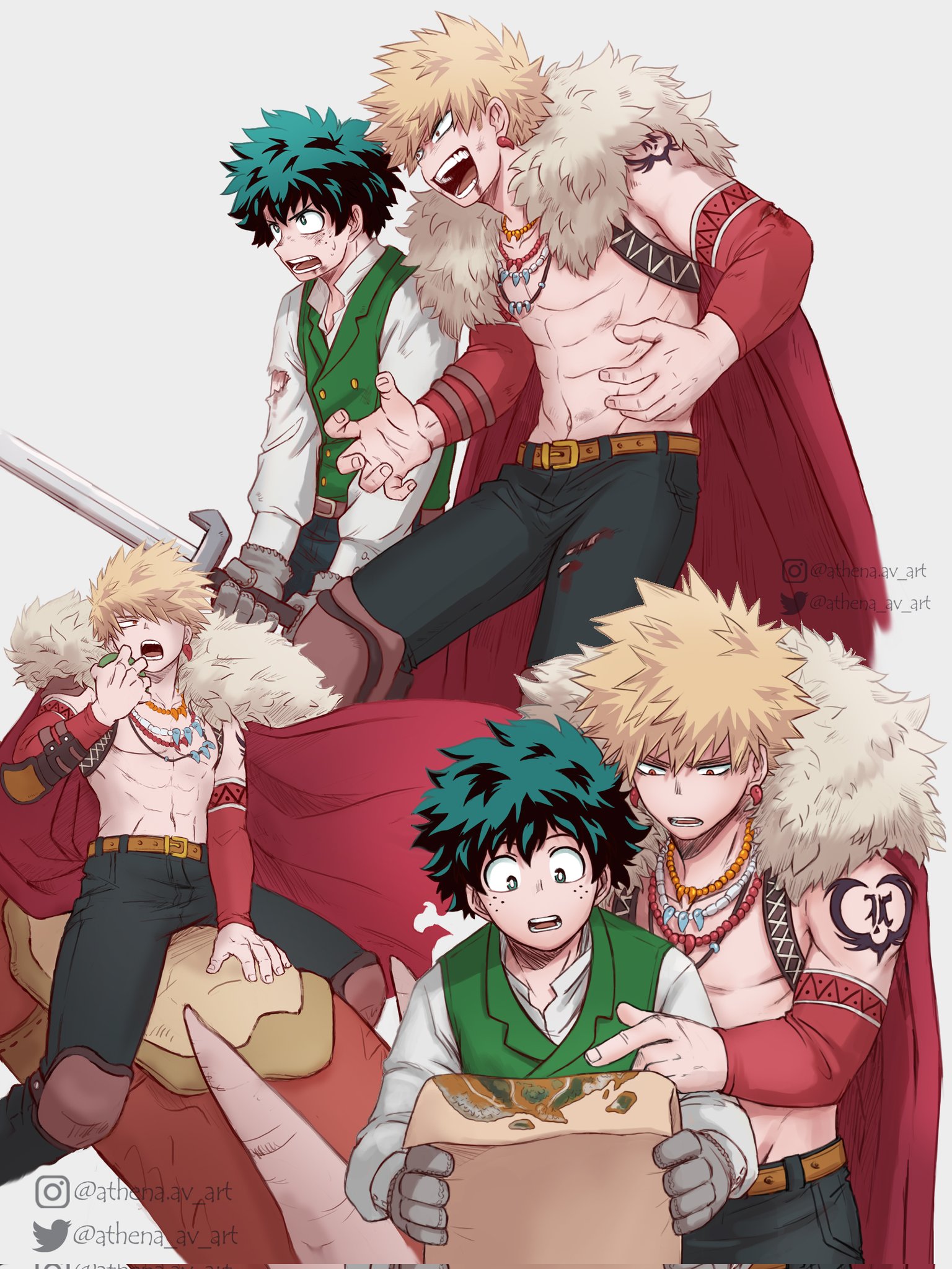 Athena-av art 🧡💚 Working on BkDk Fanzines! on Twitter: "Some BkDk doodles with the Medieval AU 💚 ...