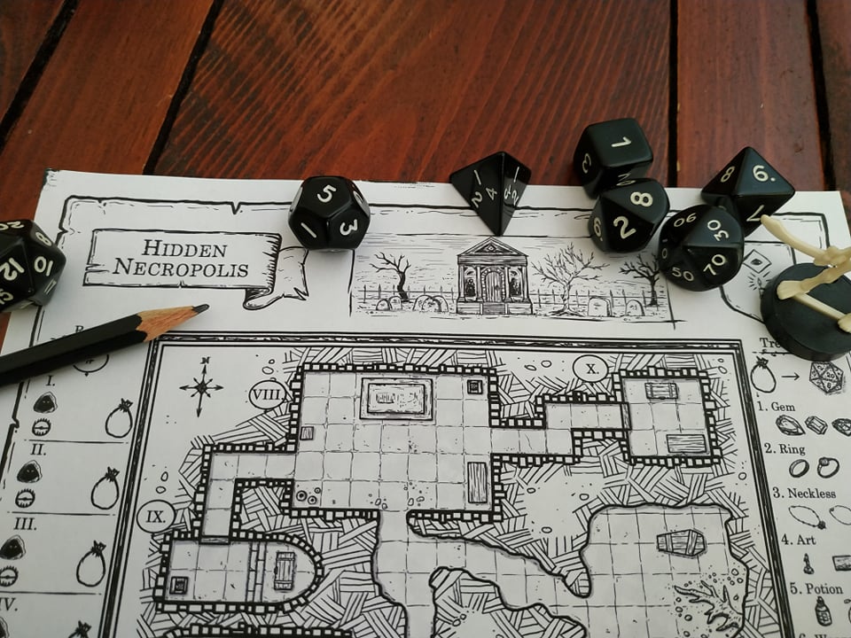 Hand Drawn Dungeon Map