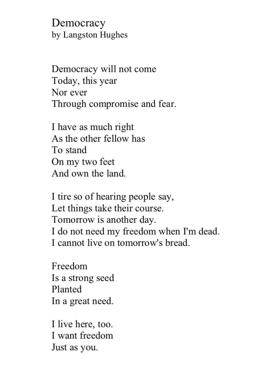 Langston Hughes Famous Poems