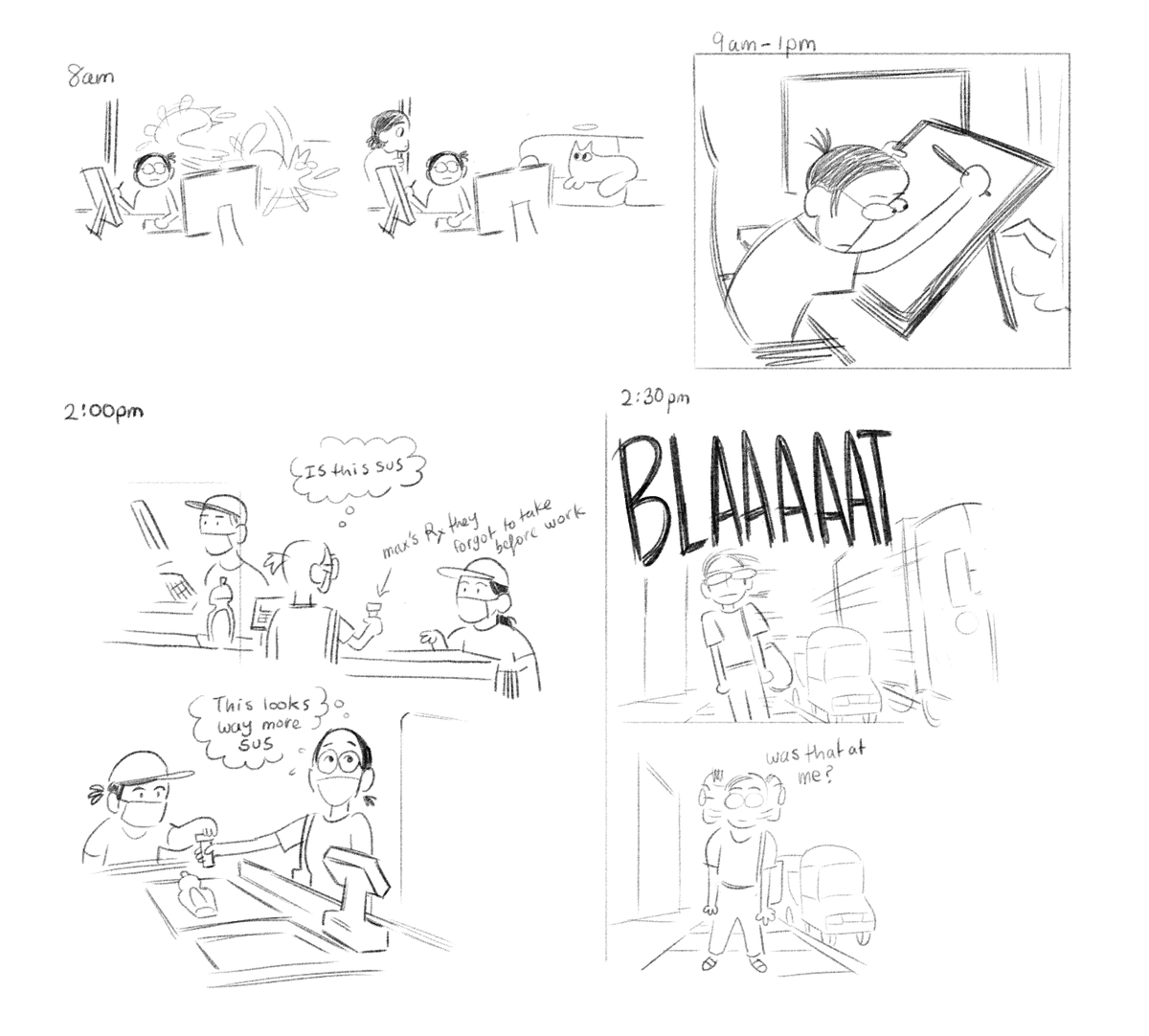 「low effort hourly comics day 」Katie Rの漫画